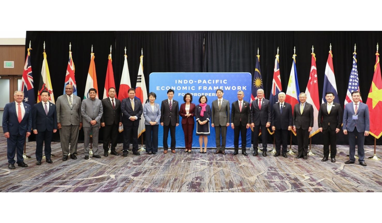 Ministers pose for a photo prior to the start of the November 14 IPEF Ministerial. | U.S ...